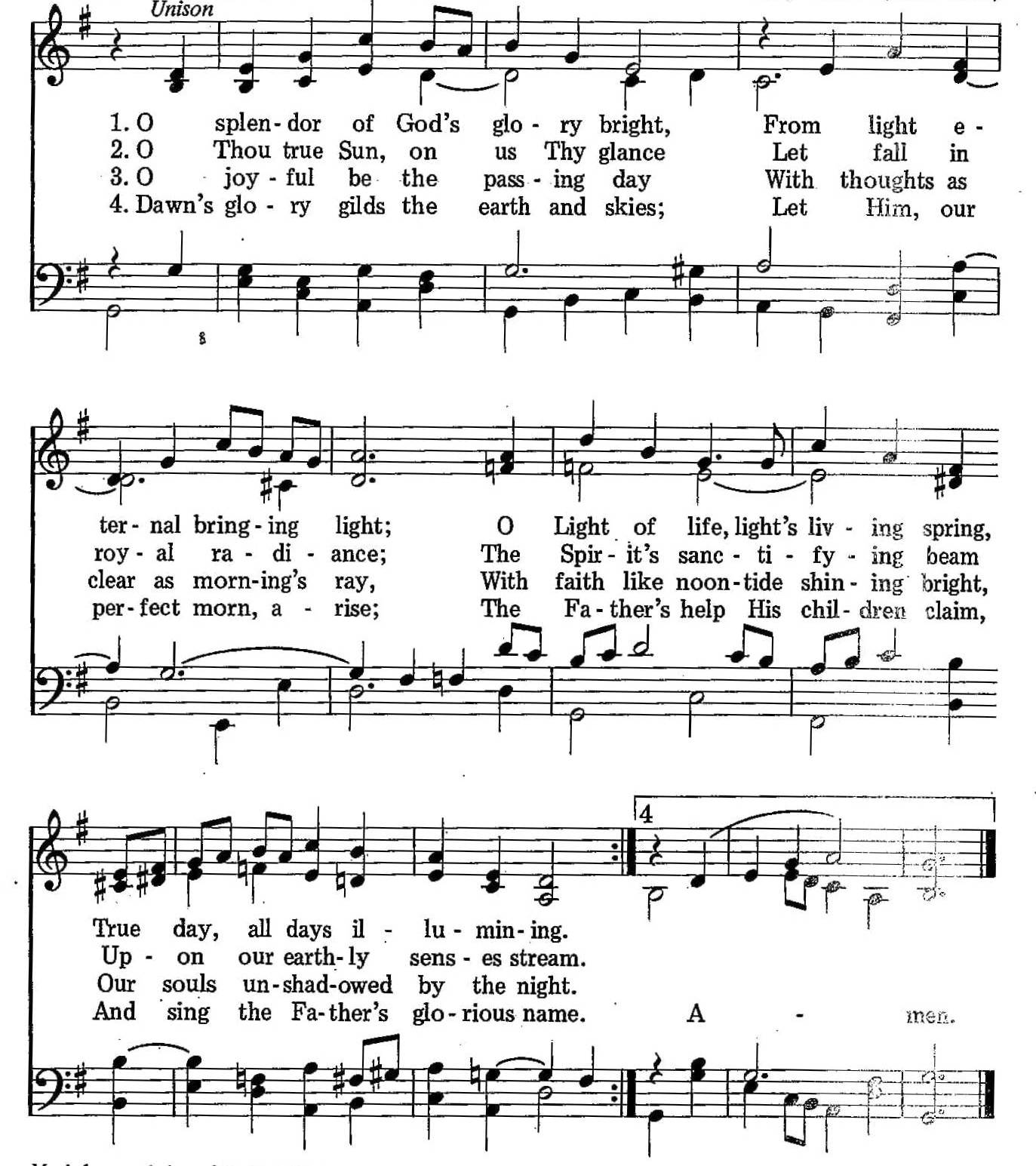 041 – O Splendor of God's Glory Bright - SDA Hymnal