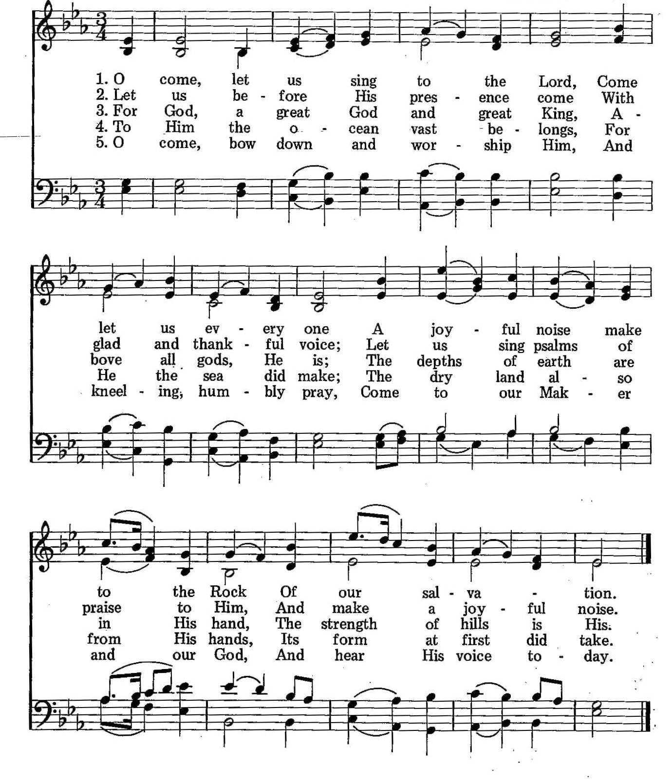 063 – O Come, Let Us Sing to the Lord - SDA Hymnal